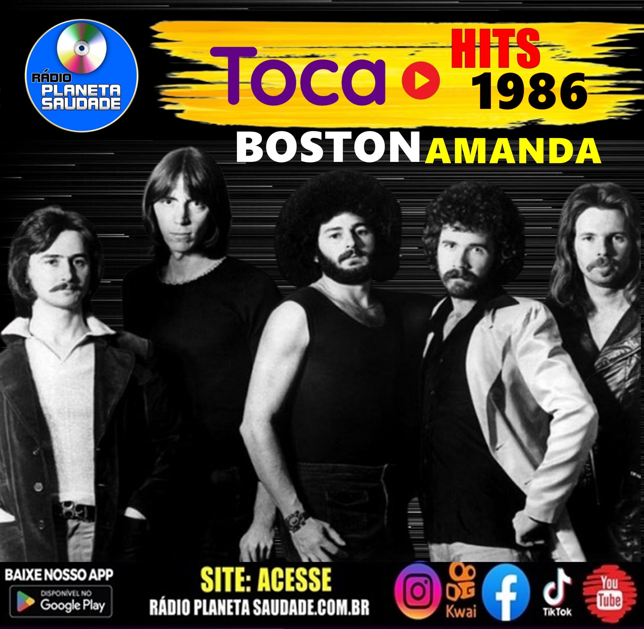 Na programação da rádio Planeta Saudade, "Amanda", da banda Boston ...